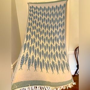 Anthropologie | Bath | Jacquard Loom Weave Fish Textile Muslin Soft ...